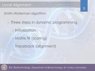 Bioinfromatics - local alignment | PPTX | Science