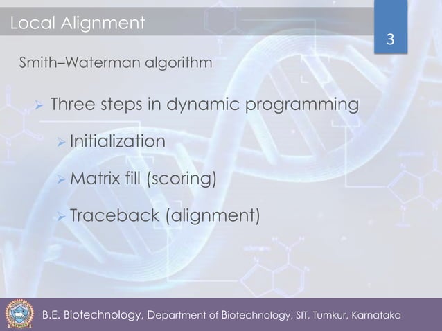 Bioinfromatics - local alignment | PPTX | Science