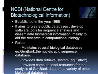Sequence and Structural Databases of DNA and Protein, and its ...