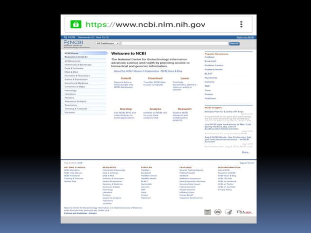 Sequence and Structural Databases of DNA and Protein, and its ...