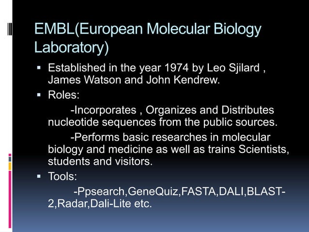 Sequence and Structural Databases of DNA and Protein, and its ...