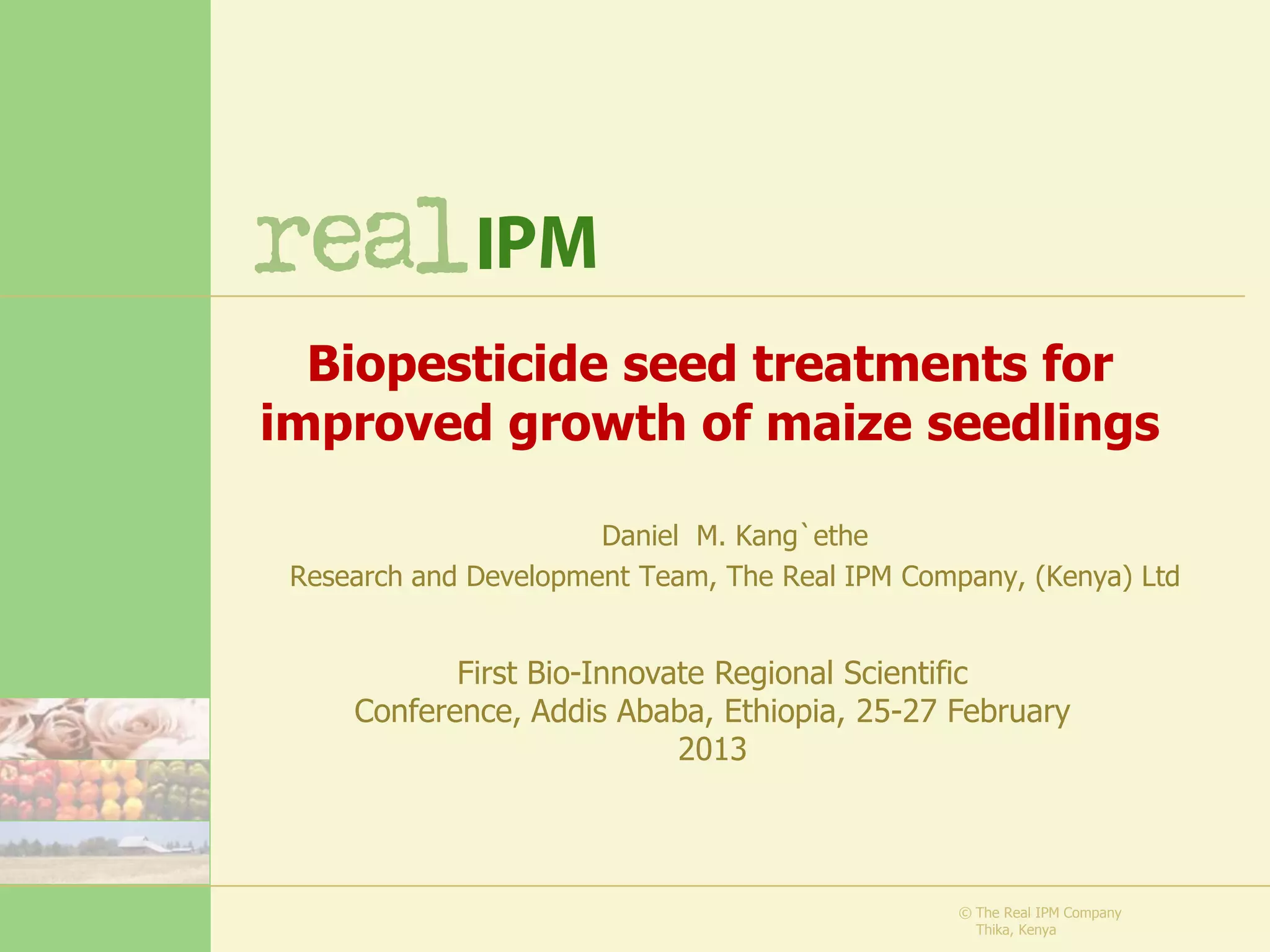Biopesticide seed treatments for improved growth of maize seedlings | PPTX