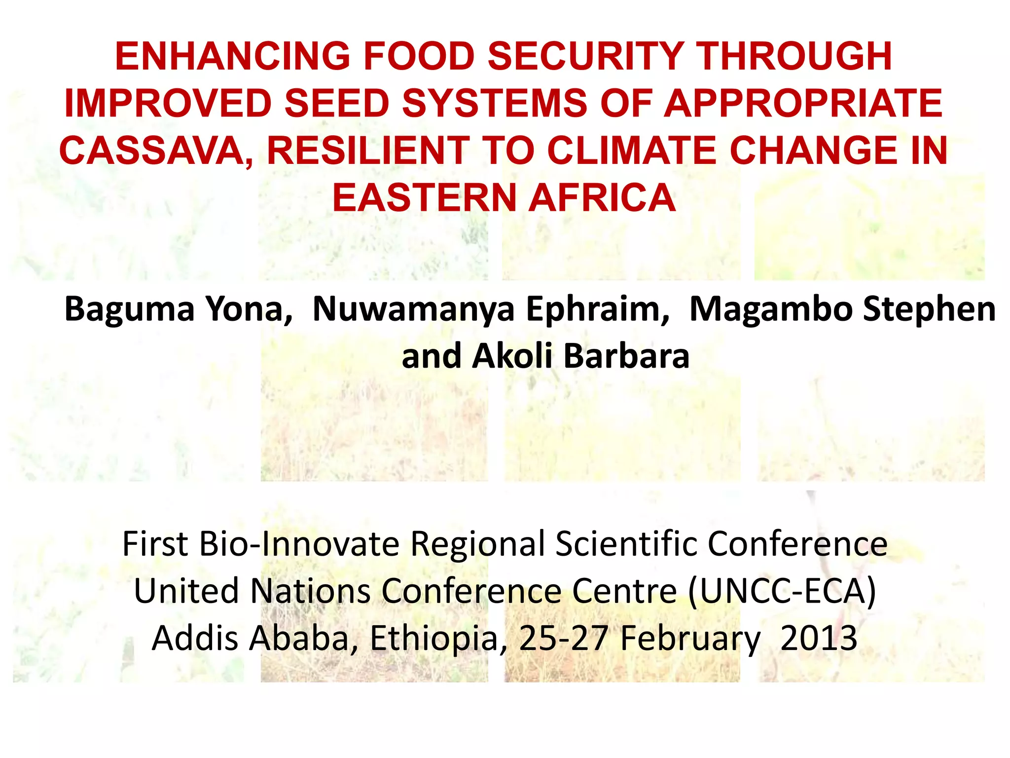 Enhancing food security through improved seed systems of appropriate ...