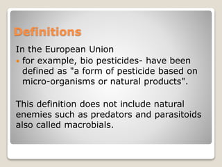 Bio-pesticides development, use and regulation in Kenya | PPTX