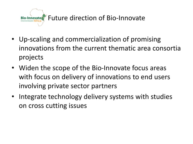 Regional initiatives to promote biosciences innovation: The BioInnovate ...