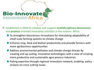 Regional initiatives to promote biosciences innovation: The BioInnovate ...