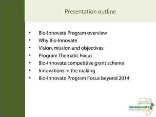 Delivering biosciences innovations to the market place: Bio-Innovate ...