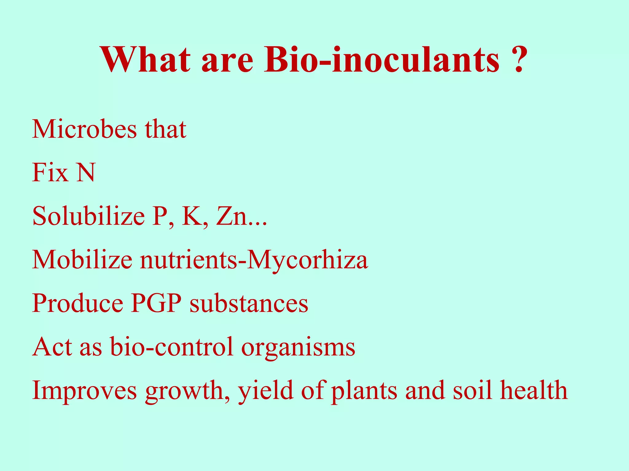 Bioinoculants (ss) | PPT