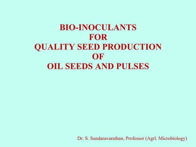 Bioinoculants (ss) | PPT
