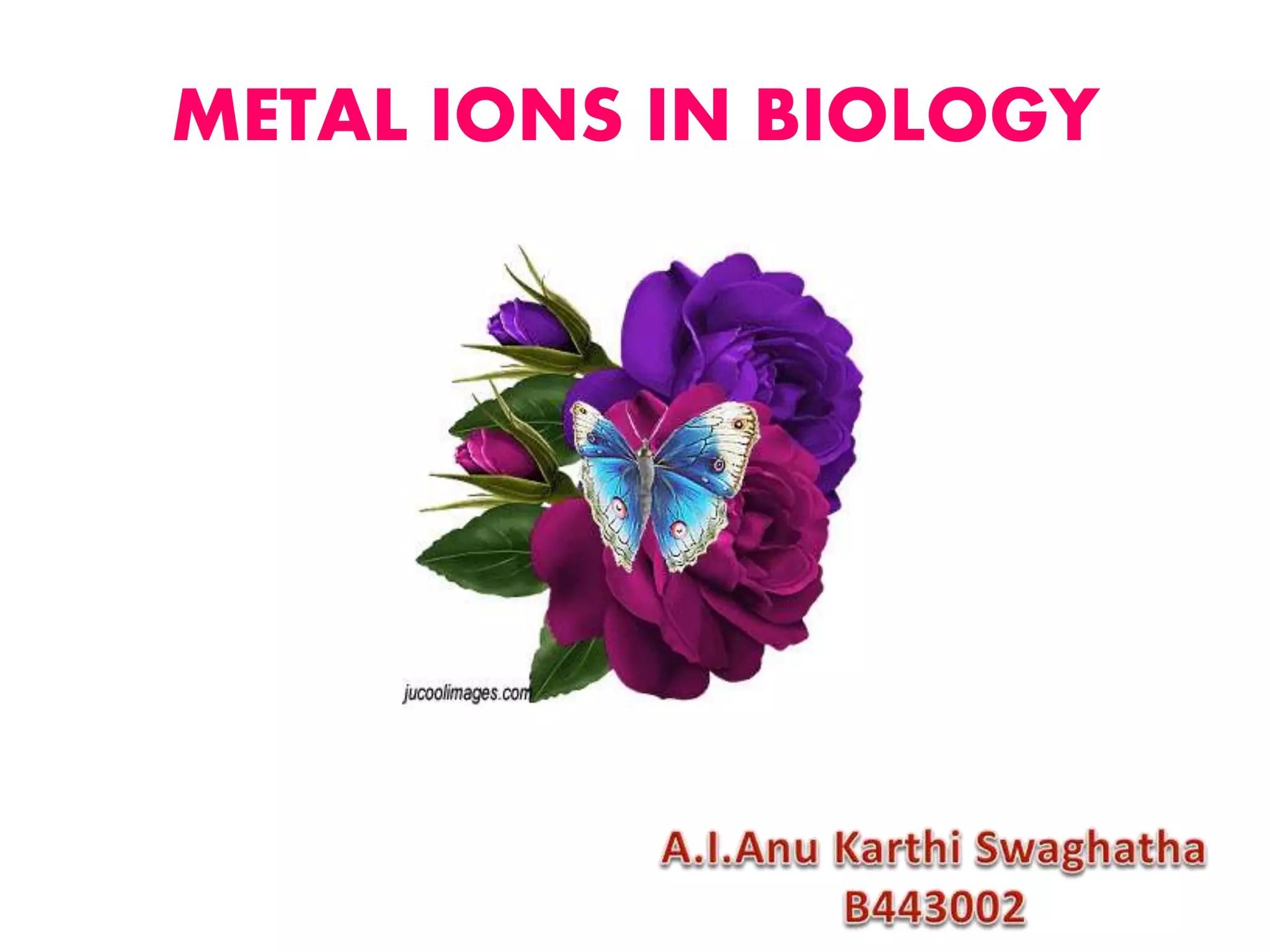 METAL IONS IN BIOLOGY | PPTX