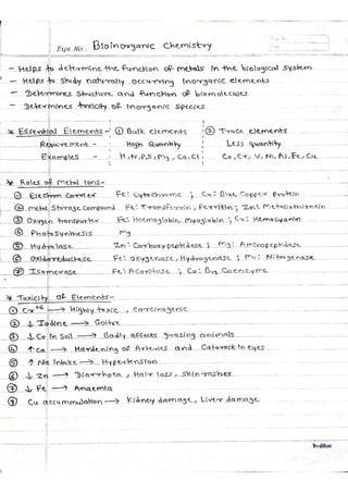 Bioinorganic Chemistry | PDF