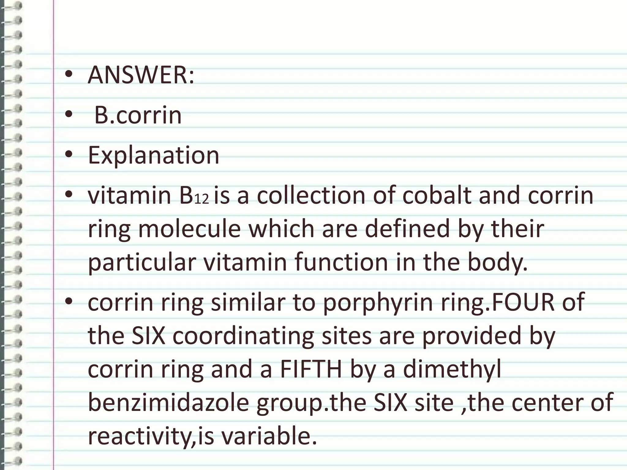 Bioinorganic chemistry f | PPTX
