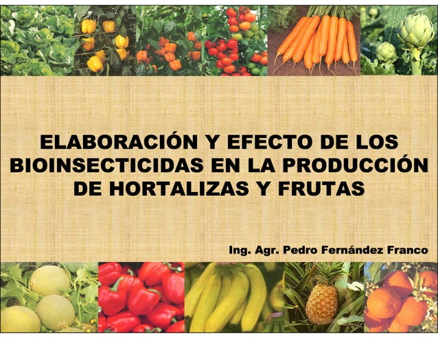 Bioinsecticidas hortalizas frutas | PPT