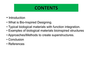 Bio inspired materials ppt | PPTX