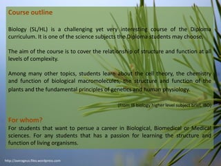 Introduction to IB Diploma Biology | PPT