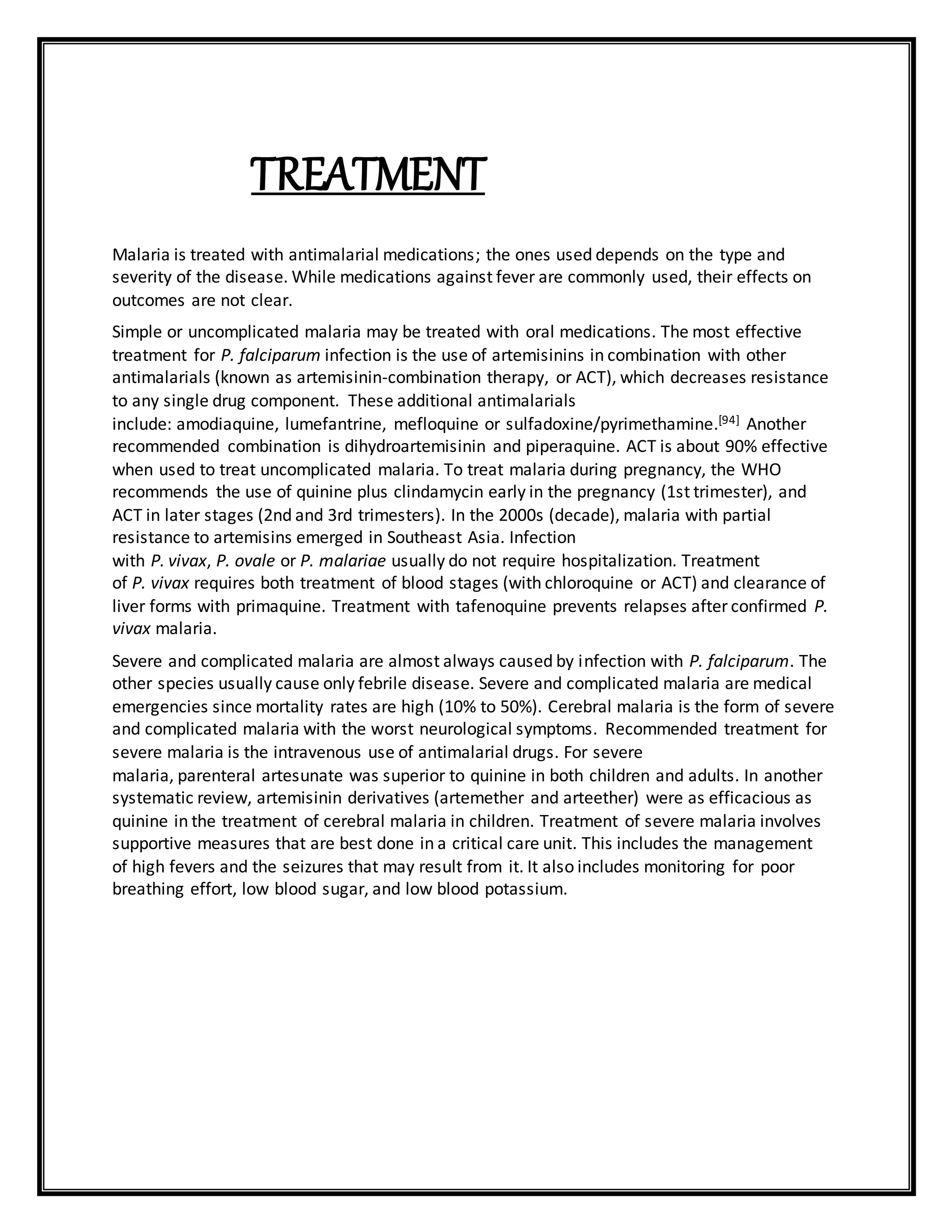 Biology investigatory project class 12 [malaria] | DOCX