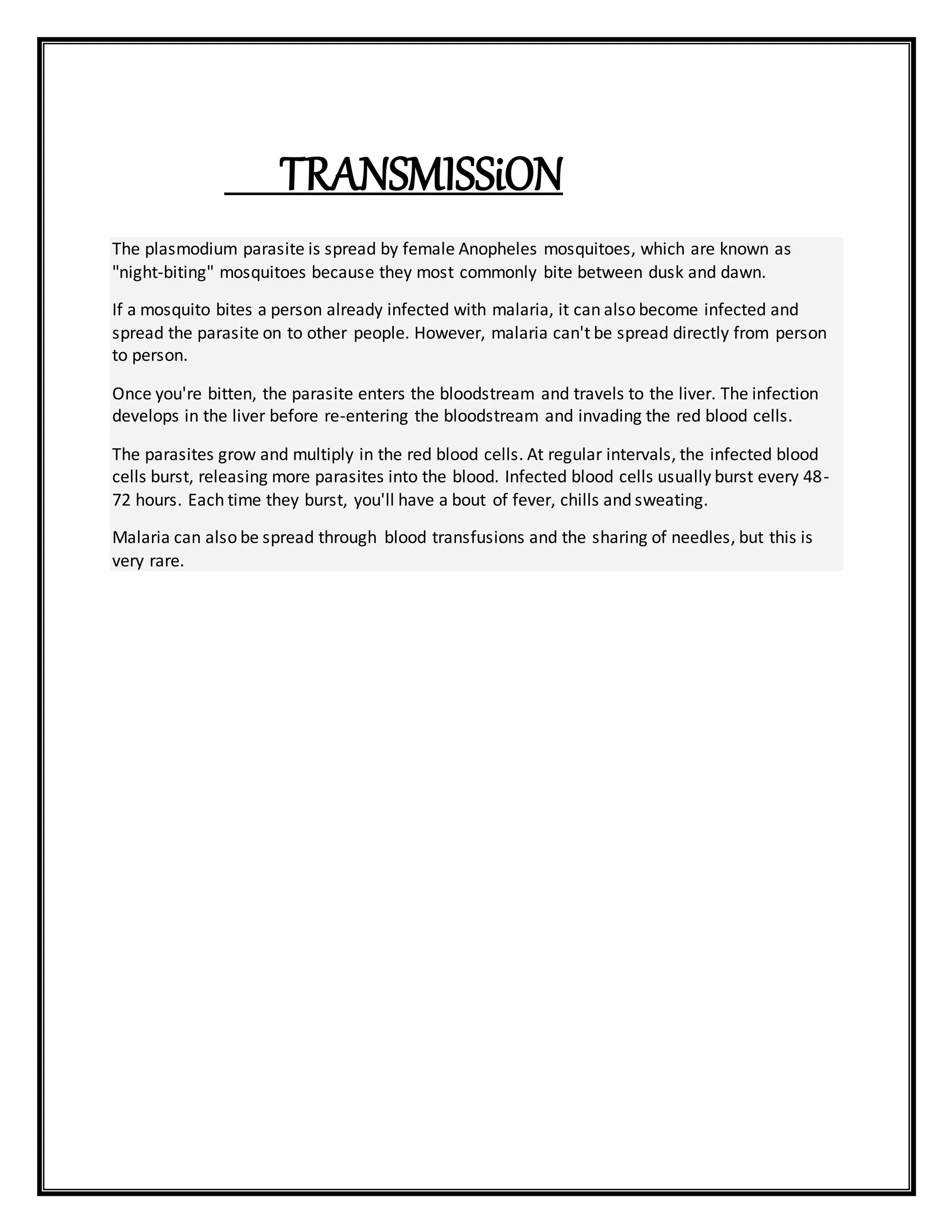 Biology investigatory project class 12 [malaria] | DOCX