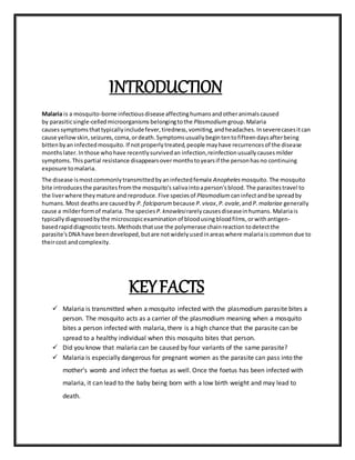 Biology investigatory project class 12 [malaria] | DOCX