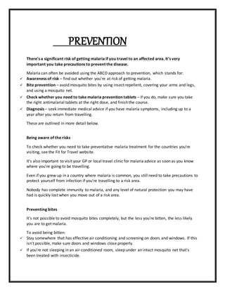 Biology investigatory project class 12 [malaria] | DOCX