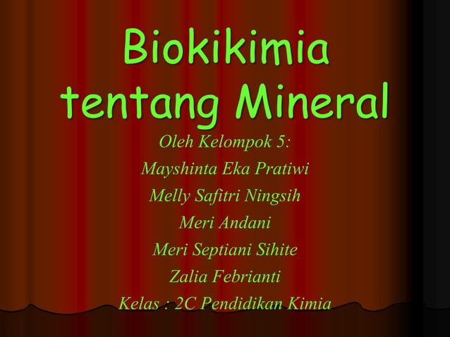 Biokimia mengenai mineral | PPTX