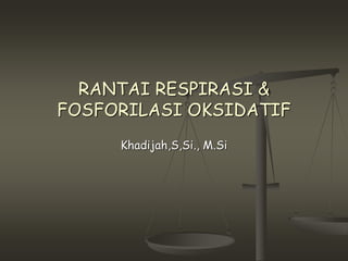 ++ Biokimia - Bio Energetika Rantai Respirasi & Fosforilasi Oksidatif.ppt