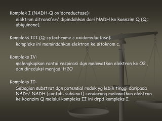++ Biokimia - Bio Energetika Rantai Respirasi & Fosforilasi Oksidatif.ppt