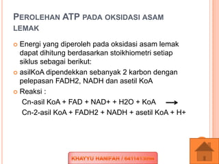 Biokimia oksidasi lipid | PPTX
