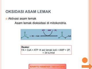 Biokimia oksidasi lipid | PPTX