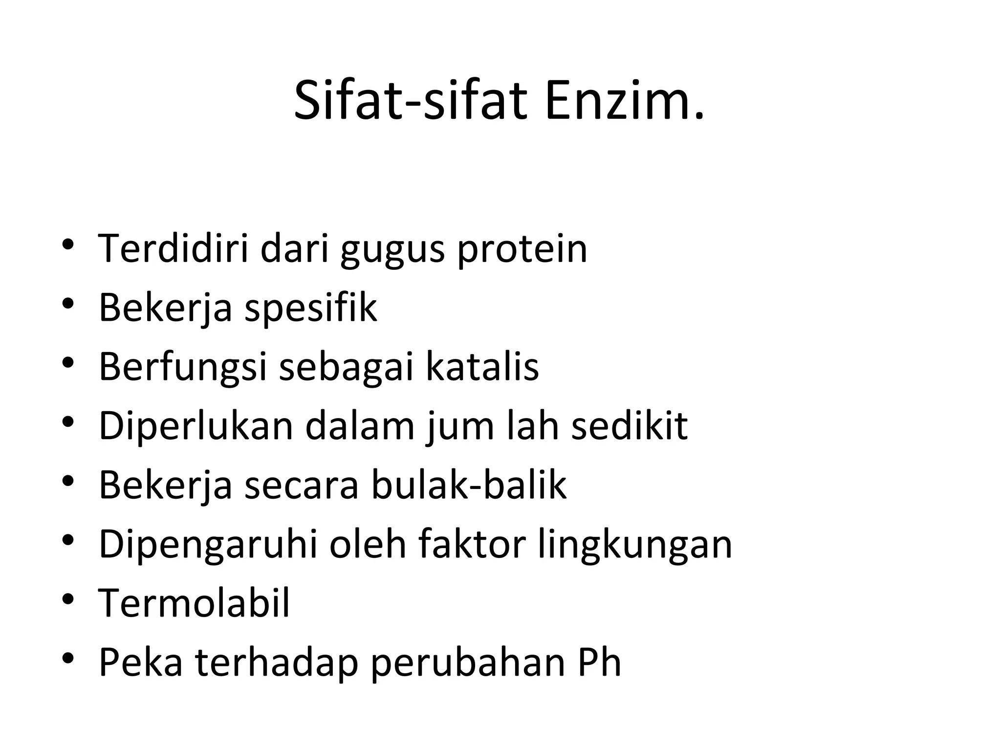 Biokimia enzim | PPT