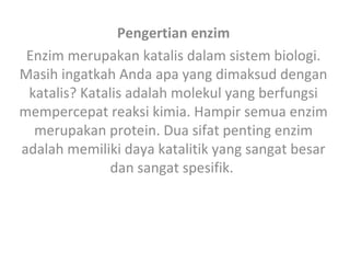Biokimia enzim | PPT