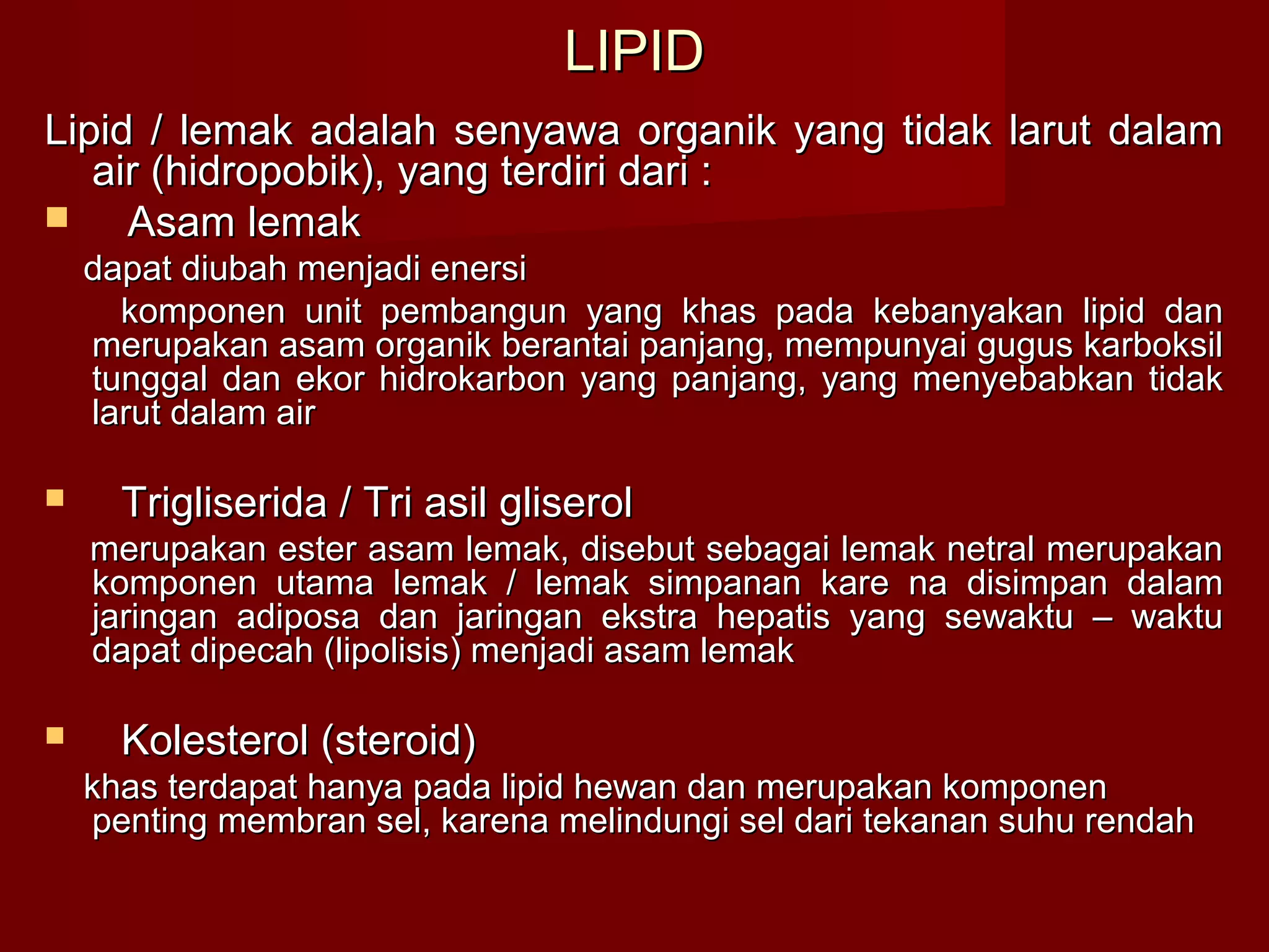 Biokimia, sel, biomolekul, enzim dan air | PPT