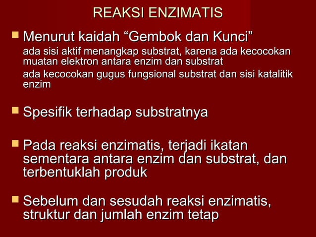 Biokimia, sel, biomolekul, enzim dan air | PPT