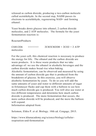 BIOL 102 Lab 7Yeast FermentationPRE-LAB ASSIGNMENT Stude.docx