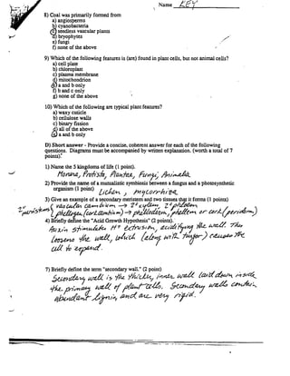 Biol 102 midterm (1993) | PDF