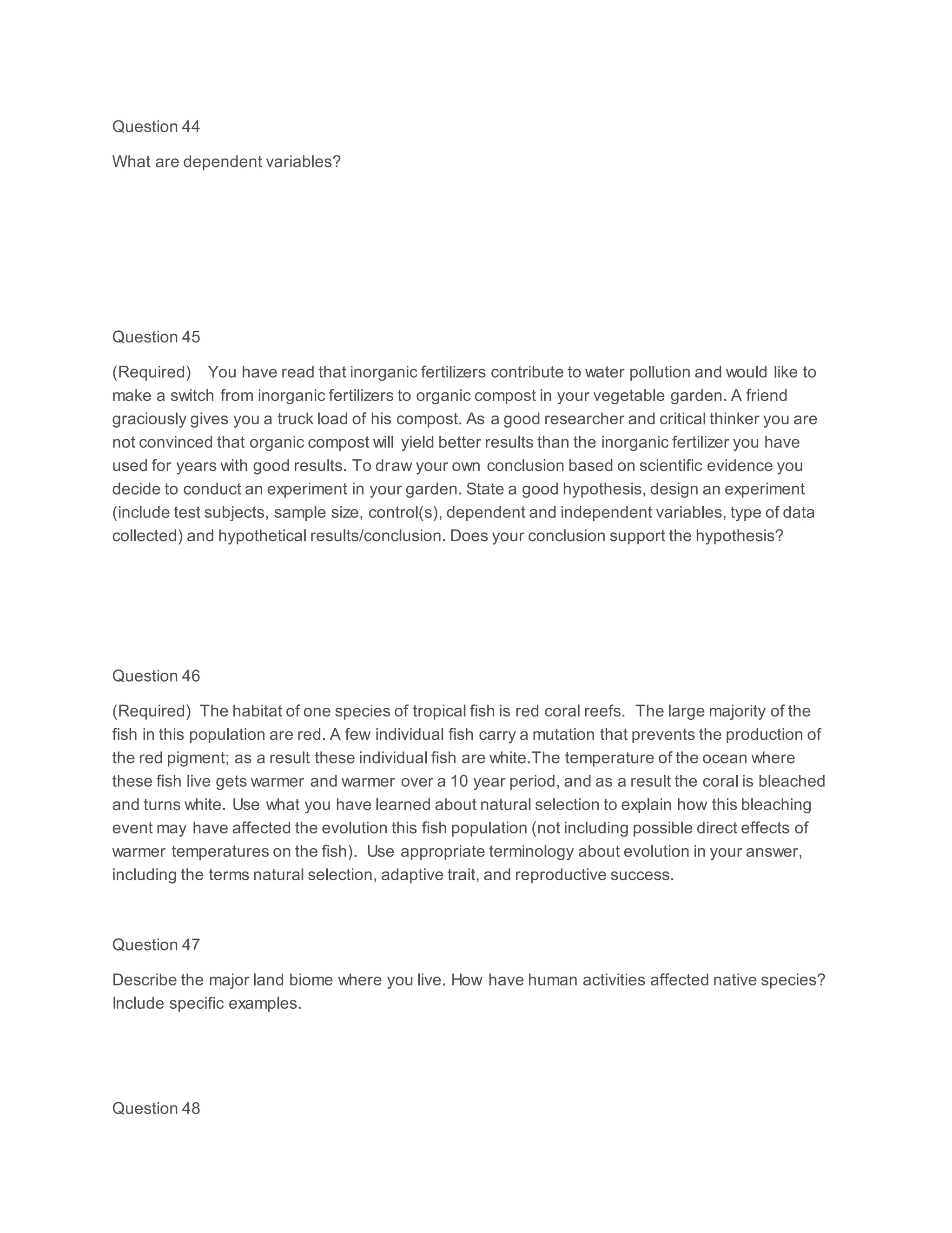 Biol 103 final examination | DOCX | Genetics | Science