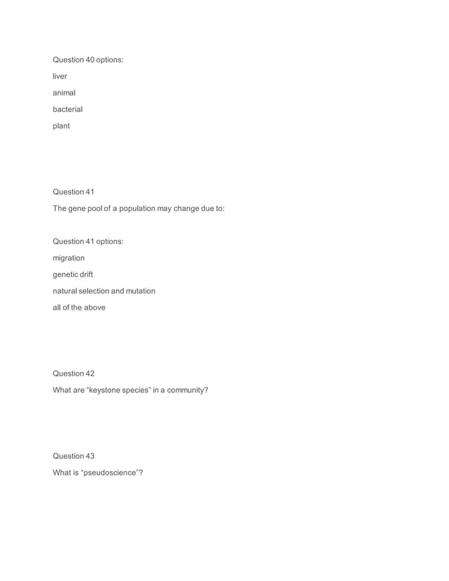 Biol 103 final examination | DOCX | Genetics | Science