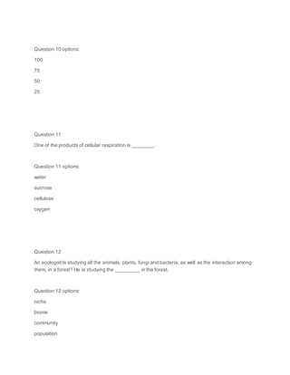 Biol 103 final examination | DOCX