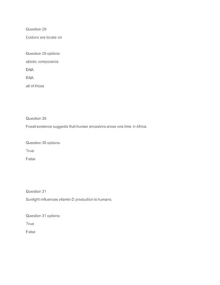 Biol 103 final examination | DOCX