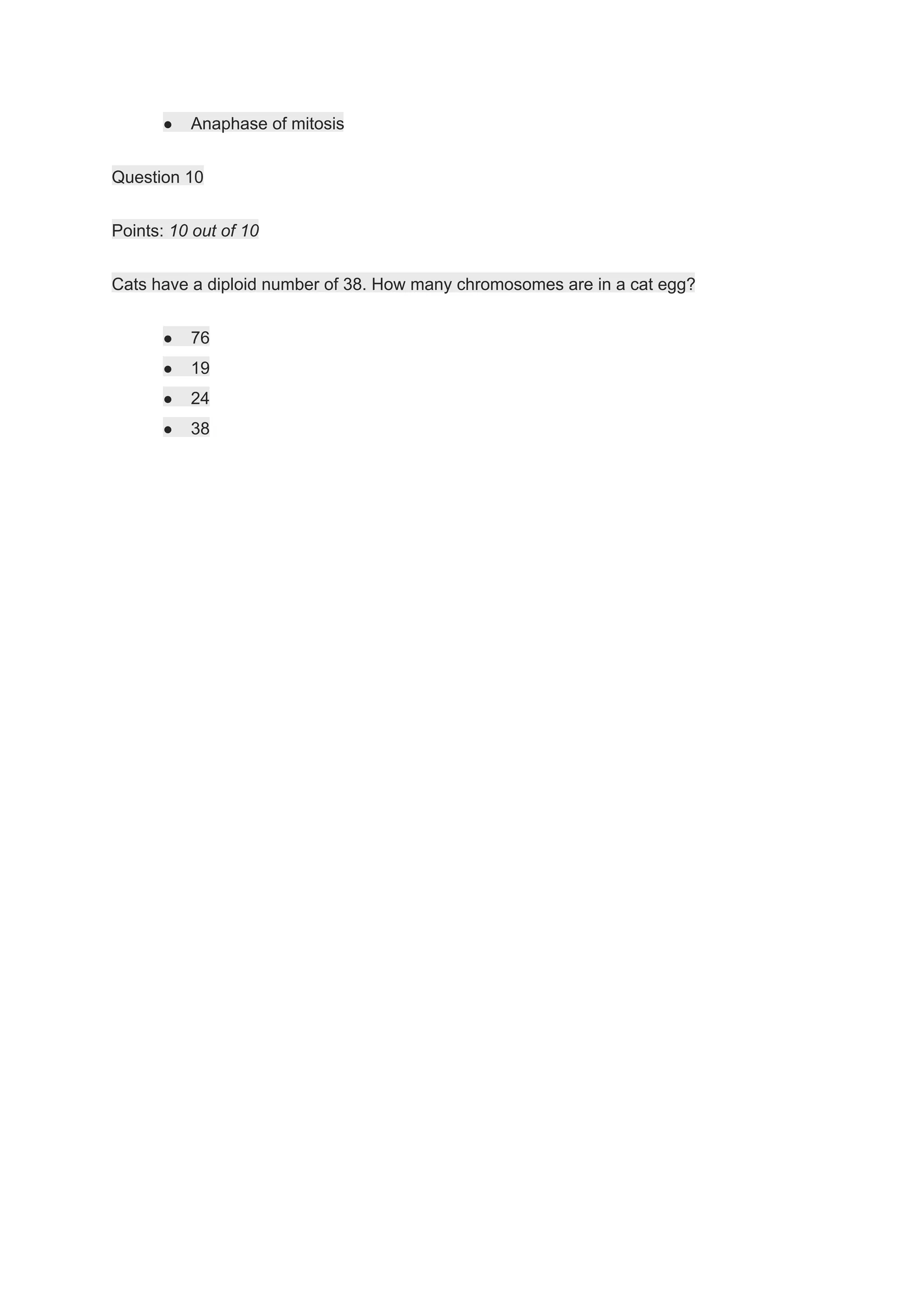 BIOL 103 MEIOSIS QUIZ | PDF