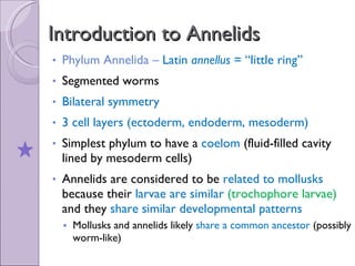 Biol 11 Lesson 3 Mar 8 - Ch. 27 Annelida | PPT