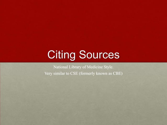 Citing Scources - NLM Style | PPTX | Desktop Publishing | Computer ...