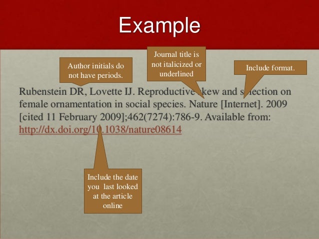 Citing Scources - NLM Style
