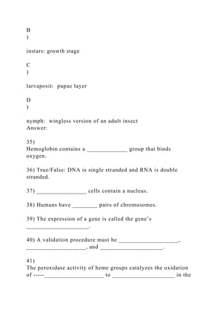 BIOL 320 Final ExamThe written take home final examination rep.docx ...