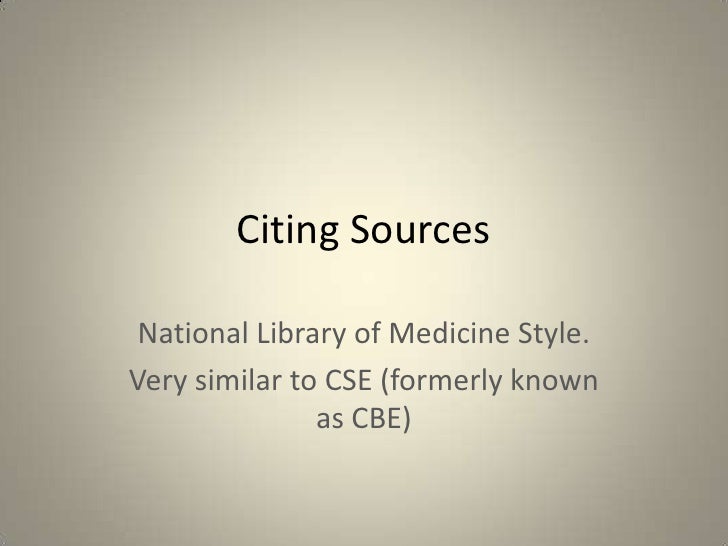 Biol 342 - Citing Sources NLM Style - Bibliographies and In-Text Cita…