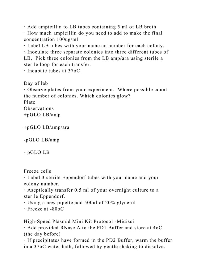 Biol 390 – Lab 8 Restriction Digest and Gel Electrophoresis .docx ...