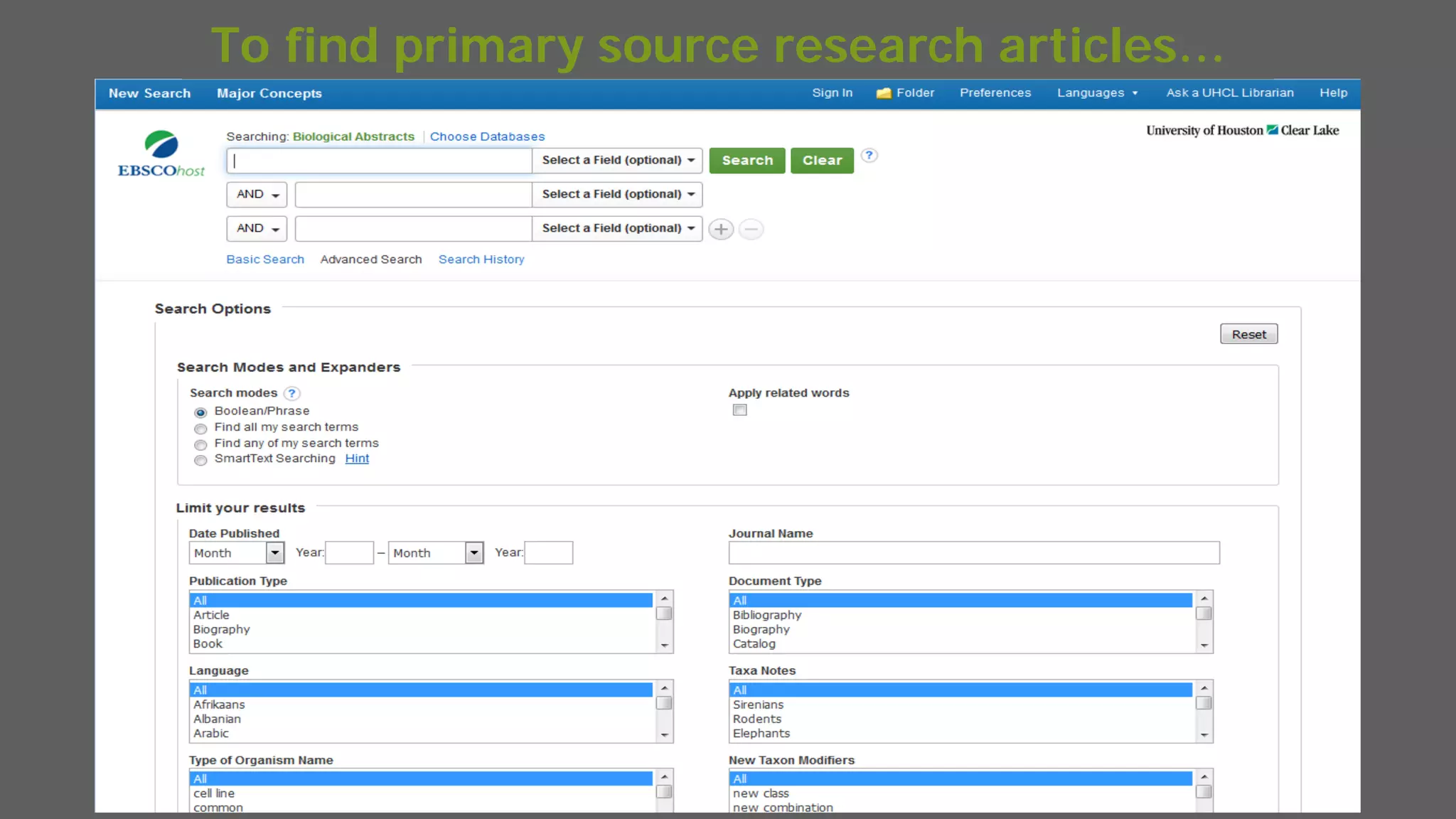 Biol 4278: Finding Primary Literature in Biology | PPT | Free Download