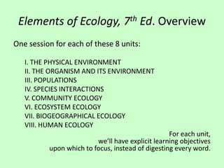 Preface to Fundamentals of Ecology | PPT
