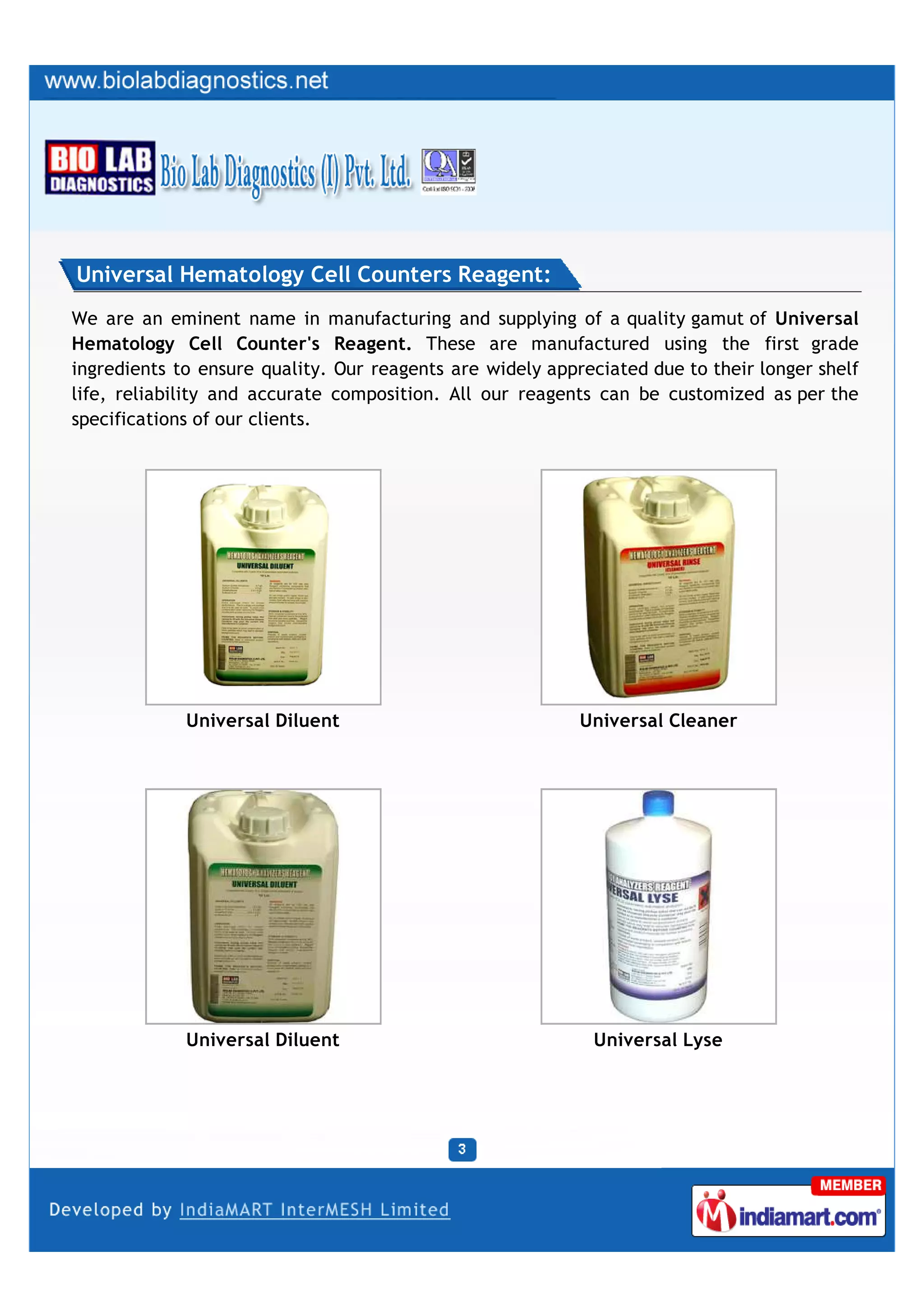 Bio Lab Diagnostics India Private Limited, Mumbai, Universal Hematology ...