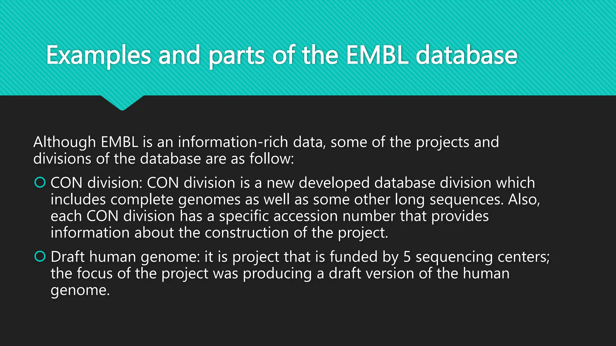 What is the EMBL Nucleotide Sequencing database | PPTX
