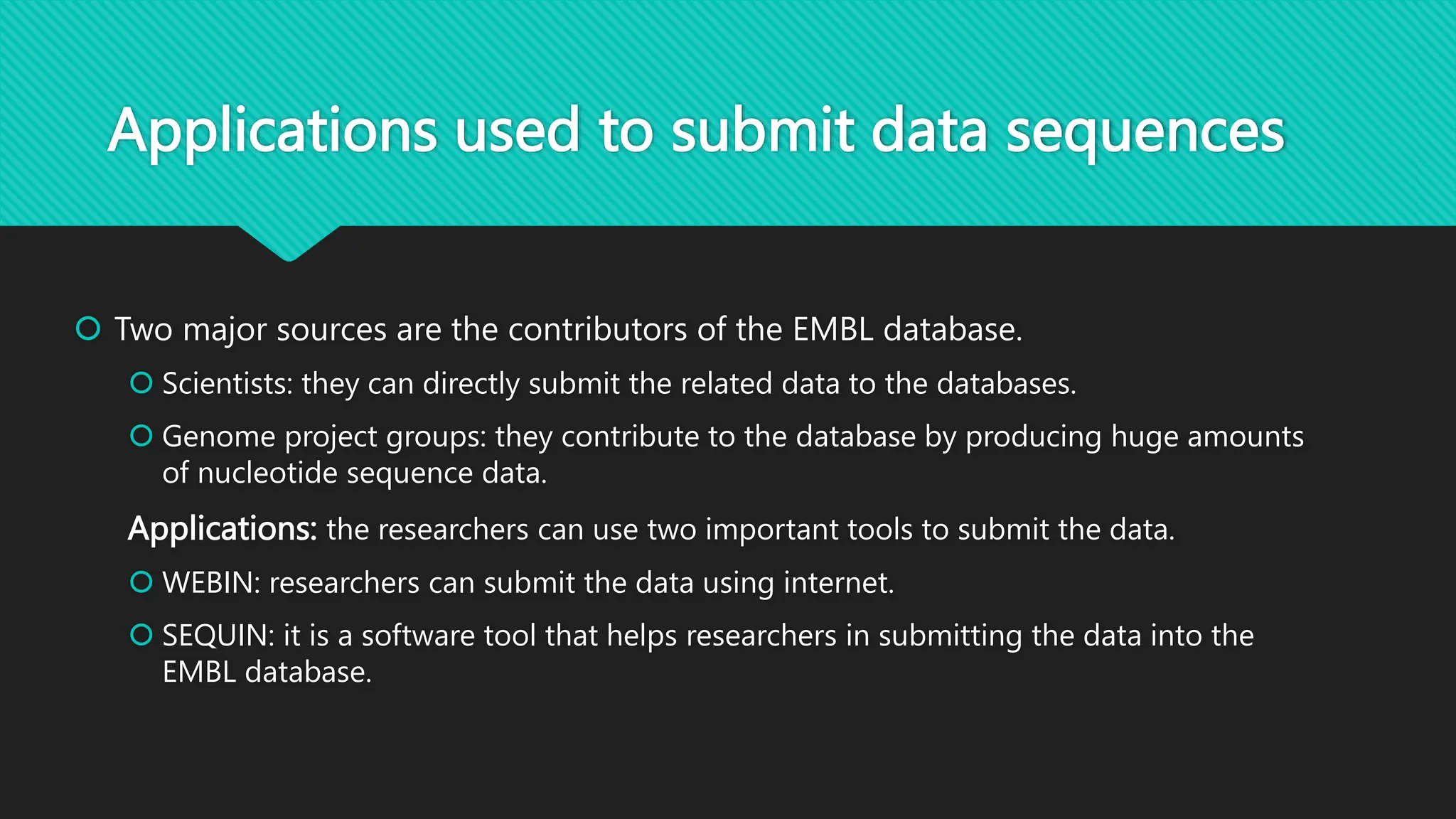 What is the EMBL Nucleotide Sequencing database | PPTX